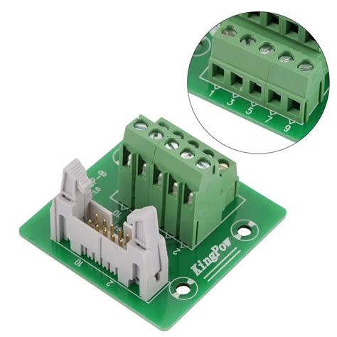 10Pin Male Header Breakout Board Terminal Block Connector PLC Interface With Bracket In