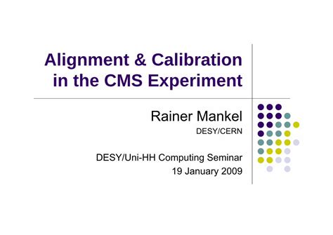 pdf alignment and calibration in the cms experimentalignment