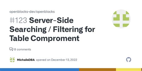 Server Side Searching Filtering For Table Comproment Issue Openblocks Dev Openblocks