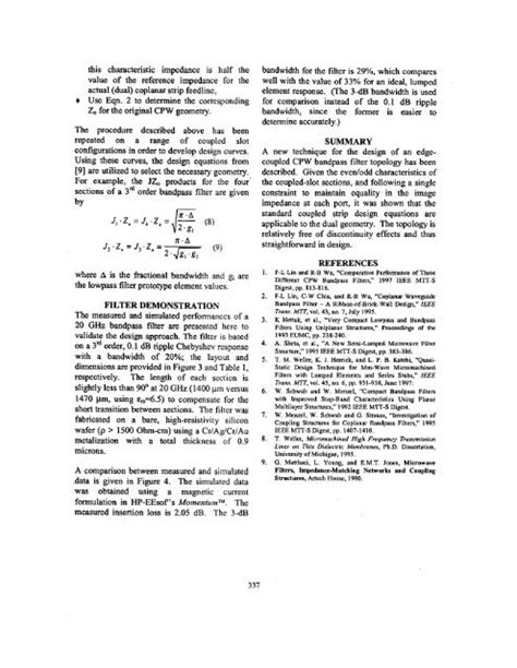Edge Coupled Coplanar Waveguide Bandpass Filter Design