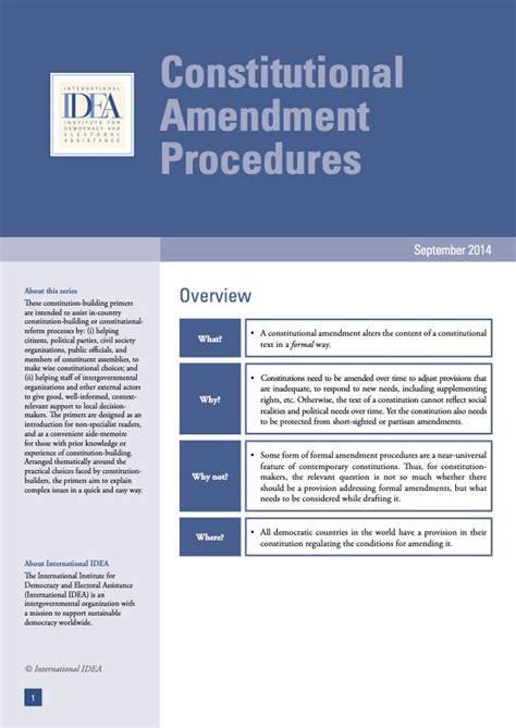 Constitutional Amendment Procedures Peacemaker
