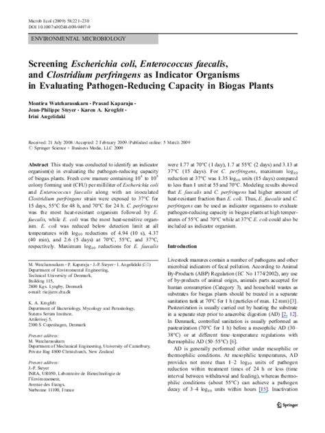 Pdf Screening Escherichia Coli Enterococcus Faecalis And