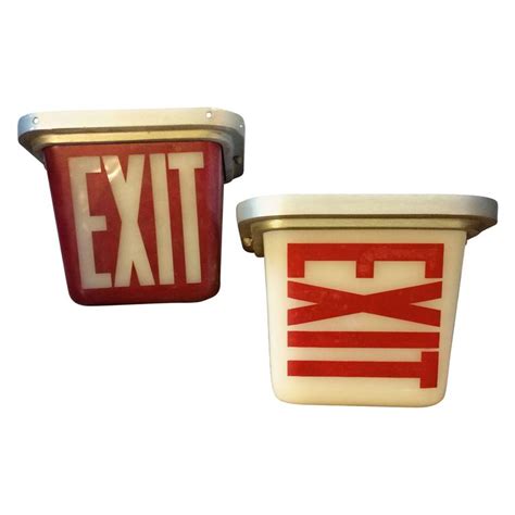 Mid Century Flush Mount And Wall Sconce Double Sided Exit Lights At StDibs