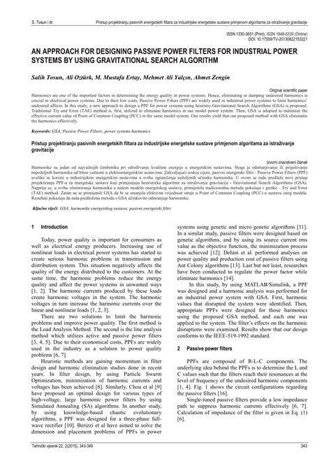 Pdf An Approach For Designing Passive Power Filters For Industrial Power Systems By Using