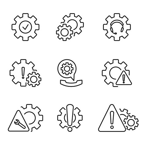 Technical Warning Set Icon Program Settings Issue Device