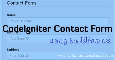 CodeIgniter Contact Form Tutorial With Email Sending Option