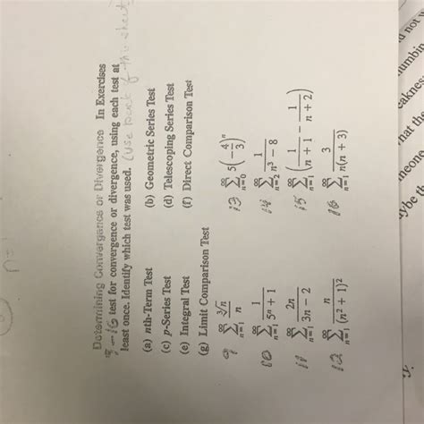 Solved Determining Convergences Or Divergence In Exercises