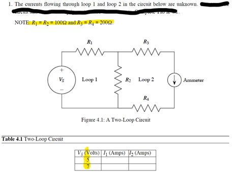 Solved 1 The Currents Flowing Through Loop 1 And Loop 2 In