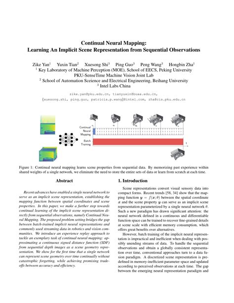 Pdf Continual Neural Mapping Learning An Implicit Scene Representation From Sequential