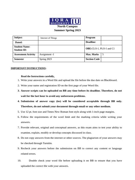 Iot A1 Pdf Internet Of Things Turnitin