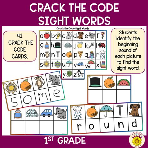 Crack The Sight Word Code First Grade Cards And Worksheets Made By