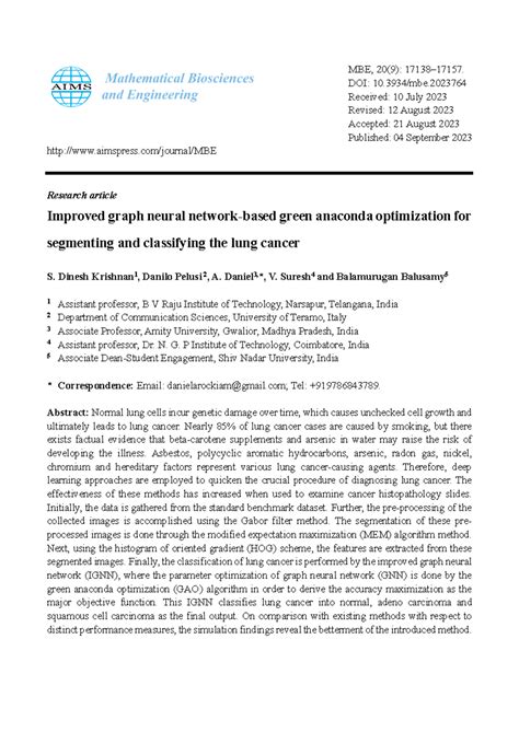 Improved Graph Neural Network Based Green Anaconda Optimization For Segmenting And Classifying
