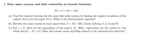 Solved State Space Systems And Their Connection To Transfer