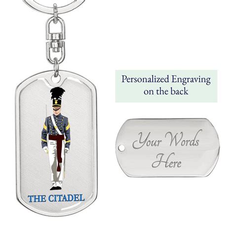 The Citadel Cadet Inspired Engravable Keychain Big Red Palmetto Store