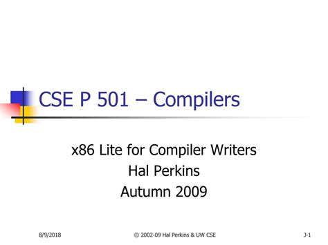 X86 Lite For Compiler Writers Hal Perkins Autumn Ppt Download