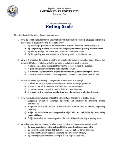 rating scale questions pdf educational assessment evaluation