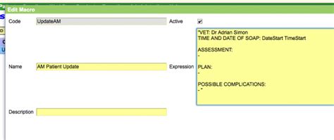 macros questions openvpms