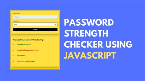 Password Strength Checker Using Javascript Free Code Youtube