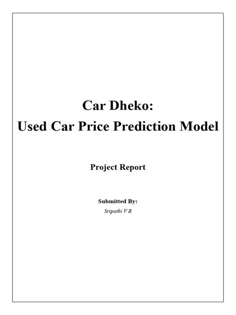 Car Dekho Used Car Price Prediction Pdf Mean Squared Error Regression Analysis