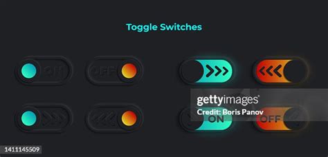 Toggle Button Or User Interface Switch For On Off Options On Dark Ui Mobile App In Modern