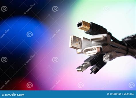 Bunch Of Charging Gadgets Electronic Devices Messy Wires Dependence On Electricity Stock