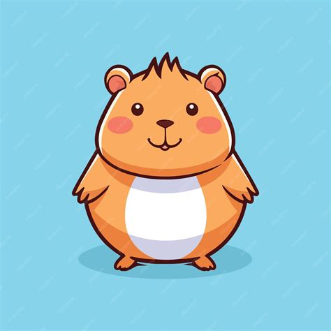 귀여운 카피 바라 벡터 일러스트 만화 스타일 귀여운 카피 바라 아이콘 프리미엄 벡터