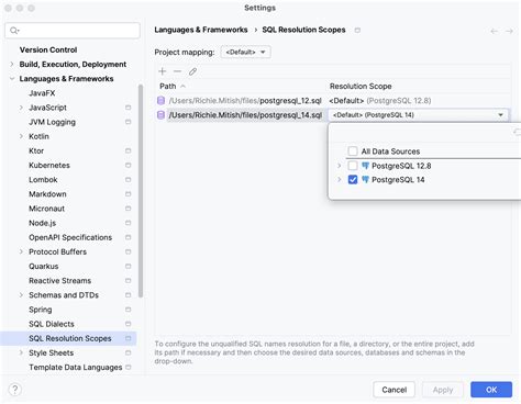 Sql Resolution Scopes Intellij Idea Documentation