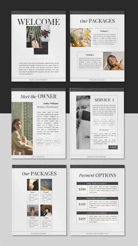 Services And Pricing Guide Template Canva Client Welcome Packet Price List Template Service