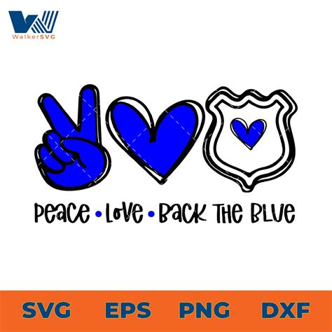 Peace Love Back The Blue Svg Zerosvg
