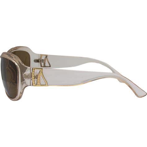 Hazel Womens Wrap Sunglasses Translucent Beige Black Ice