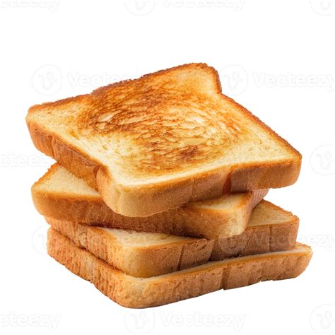 Bread Toast Side View Full Length Isolate On Transparency Background