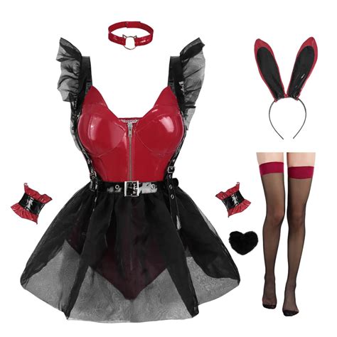 Nuoqi Red Bunny Suit Adult Bunny Girl Cosplay Halloween Womens Bunny Costume L For Sale Las