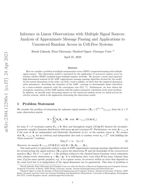 pdf inference in linear observations with multiple signal sources