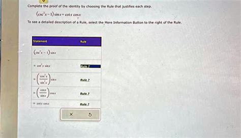 solved texts complete the proof of the identity by choosing the rule