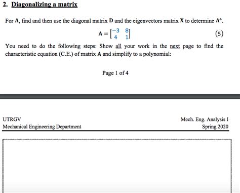 2 diagonalizing a matrix for a find and then use
