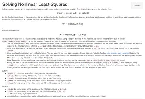 Solving Nonlinear Least Squares Points In This Chegg
