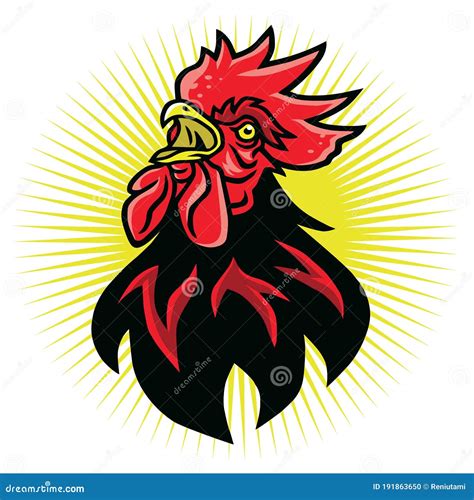 Angry Rooster Mascot Logo Premium Vector 186636836