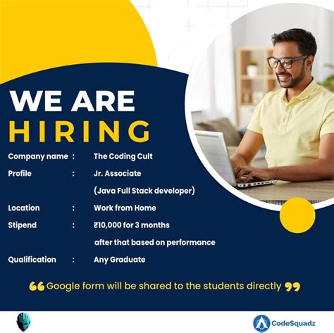 Hiring Javafullstack Workfromhome Thecodingcult Careerintech Codesquadz Codesquadz 46