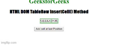 Méthode DOM TableRow insertCell StackLima