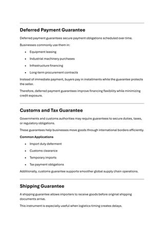 Comprehensive Guide To Types Of Bank Guarantees For Businesses In