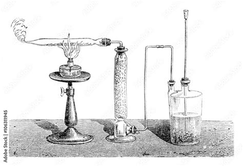 Preparation Of Pyrophoric Iron Vintage Engraving Stock Illustration Adobe Stock