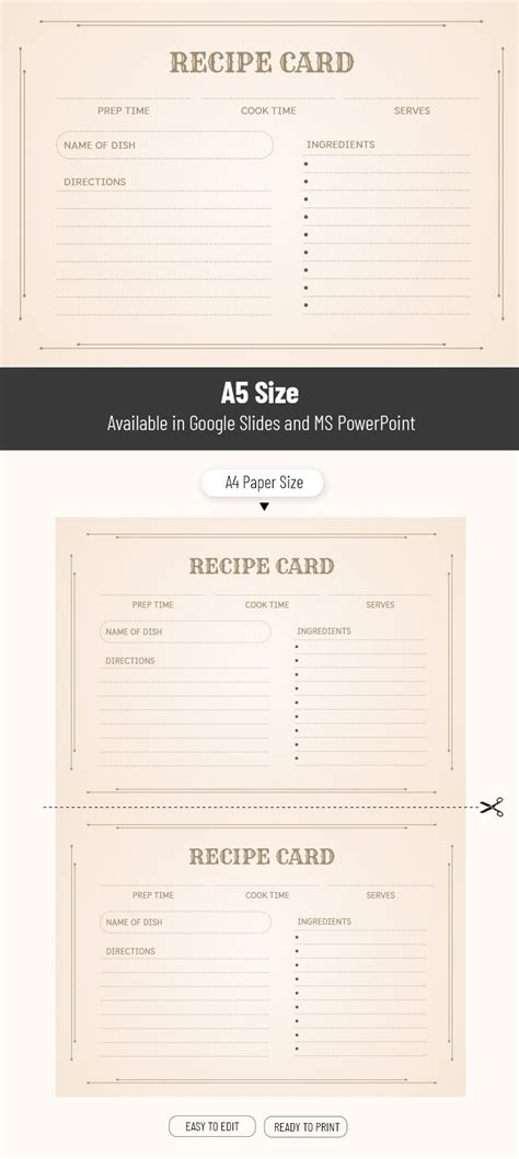 Vintage Recipe Card Template Vintage Recipe Card Template Printable