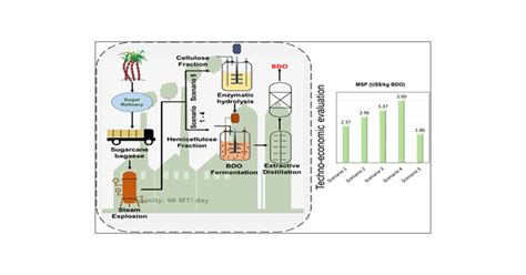 Techno Economic Analysis Of 2 3 Butanediol Production From Sugarcane Bagasse Acs Sustainable