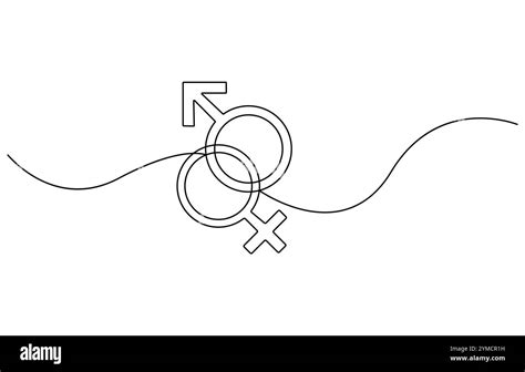 Female Gender Icon Line Continuous Drawing Vector One Line Female Gender Icon Vector Background