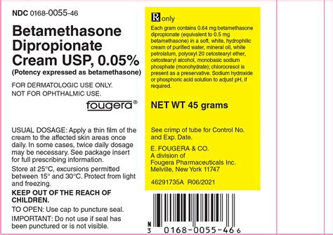 Betamethasone Dipropionate Cream Usp 0 05 Betamethasone Dipropionate