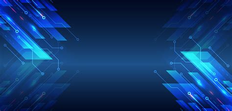 사이버 보안 인터넷 및 네트워킹 개념 추상적인 글로벌 공상 과학 개념 파란색 배경에 디지털 인터넷 통신 하이테크 벡터 일러스트 레이 션 와 다양 한 기술 요소 0명에 대한