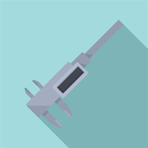 Premium Vector Metal Caliper Icon Flat Vector Precision Calliper Micrometer Tool