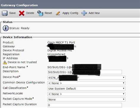 mgcp t1 pri shows unregistered on cucm cisco community