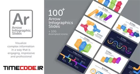 دانلود پروژه آماده افتر افکت نمودار و چارت اینفوگرافی Arrow Infographic Slides تایم کد
