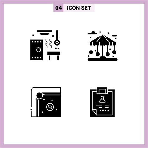 Universal Solid Glyph Signs Symbols Of Hot Fun Spa Park Play Editable Vector Design Elements